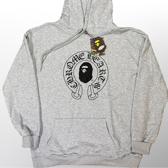 Bape | Shirts | Bape X Chrome Hearts Hoodie Gray | Poshmark